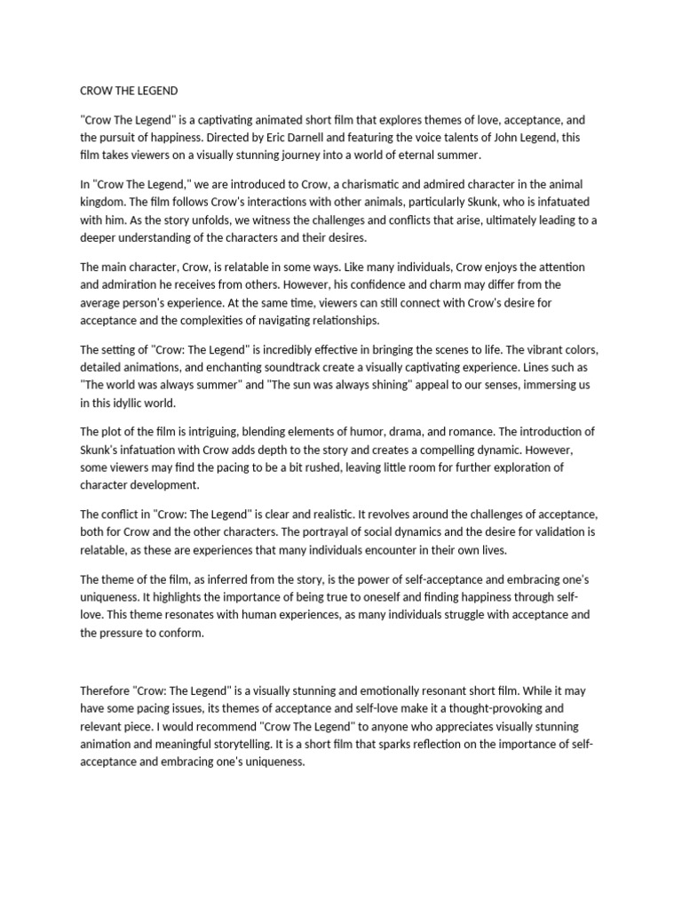 CROW THE LEGEND-WPS Office | PDF