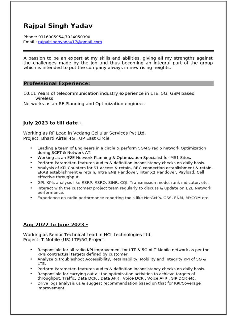 RESUME - RAJPAL SINGH - V2 - Updated | PDF