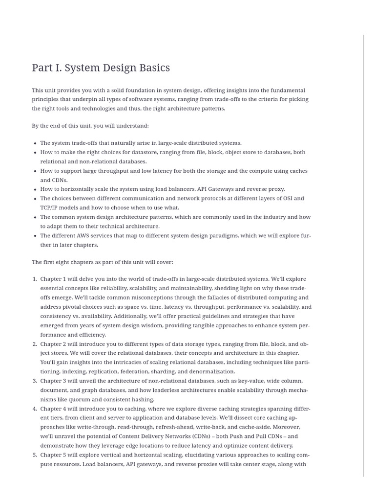01 I. System Design Basics | System Design on AWS | PDF