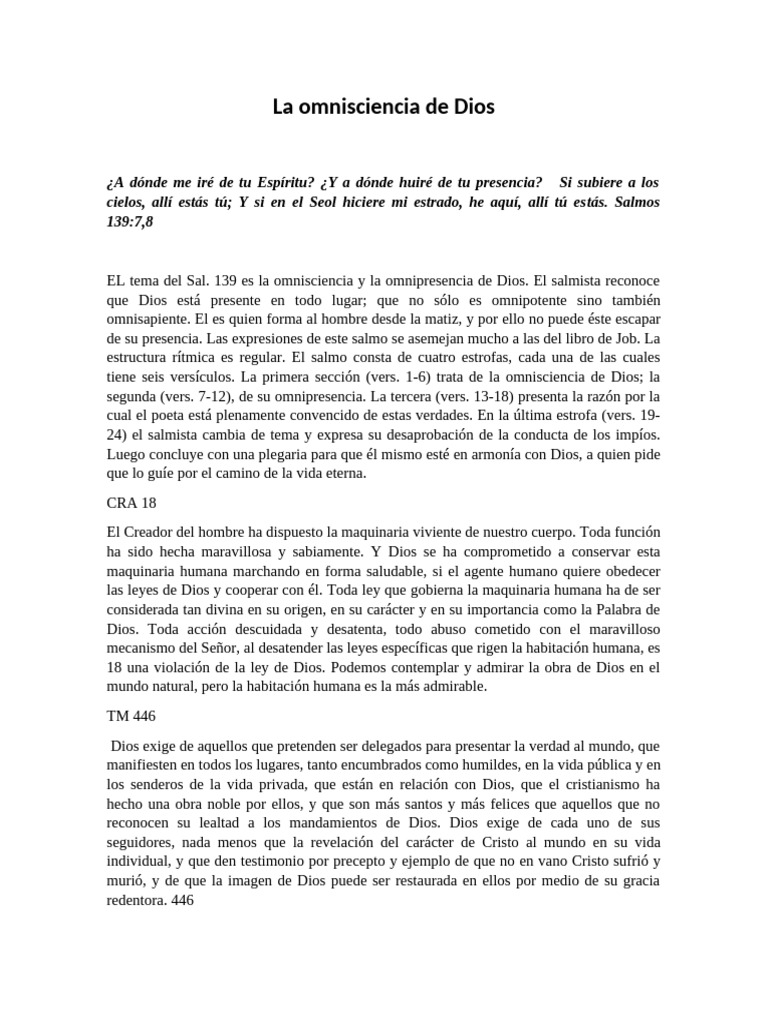 La Omnisciencia de Dios | PDF