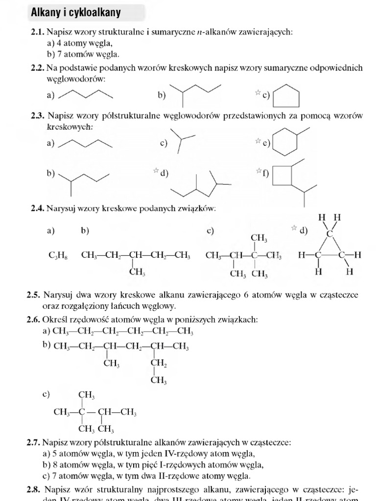 Alkany I Cykloalkany - OPERON | PDF