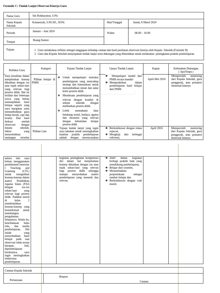Formulir C - Terisi | PDF