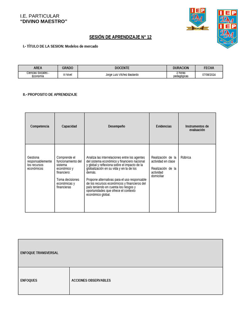 III N T12 - Modelos de Mercado | PDF