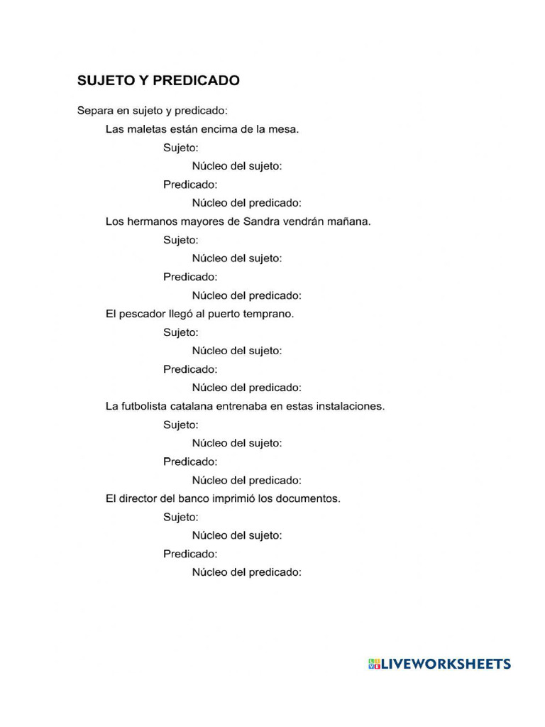 Sujeto y Predicado | PDF