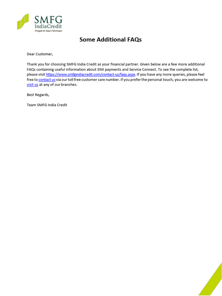 Additional FAQs For Existing Customers | PDF