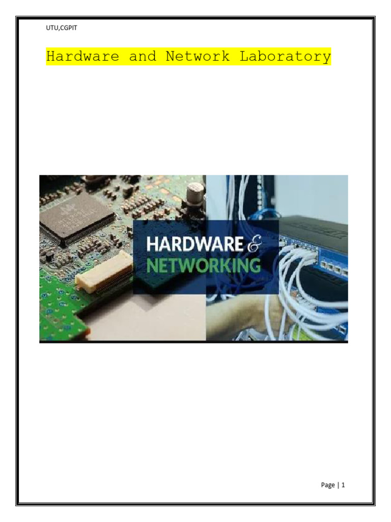 Hardware and Network Laboratory | PDF | Computer Data Storage | Computers