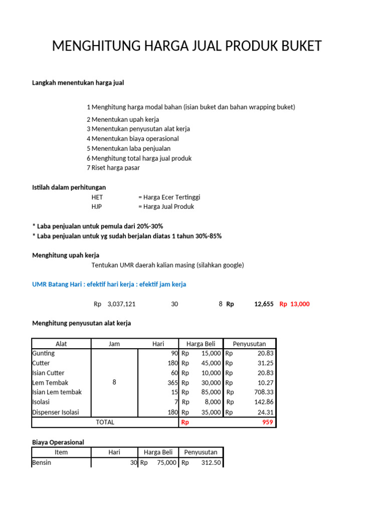 Menentukan Harga Buket | PDF