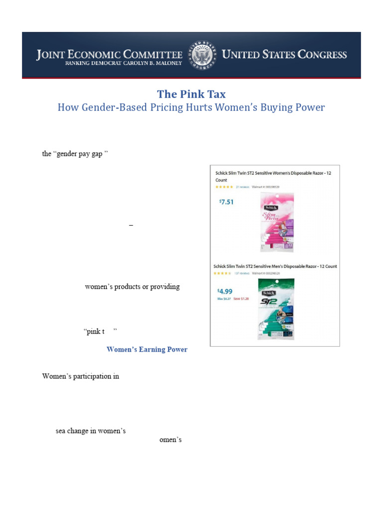 Pink Tax: Gender-Based Price Discrimination | PDF | Price ...