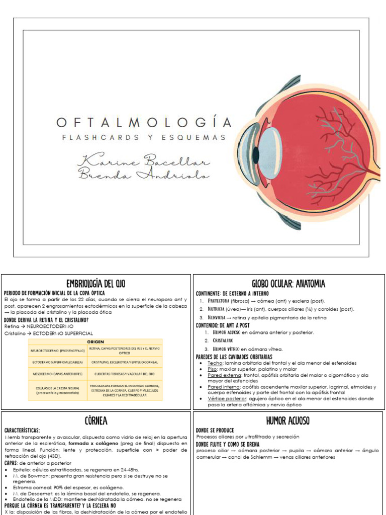 Flashcards Oftalmo | PDF | Human Eye | Science & Mathematics
