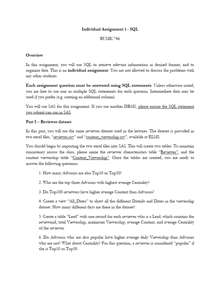 Assignment SQL | PDF