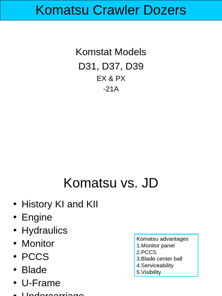 Komatsu Crawler Dozers Vs JD v6C | PDF