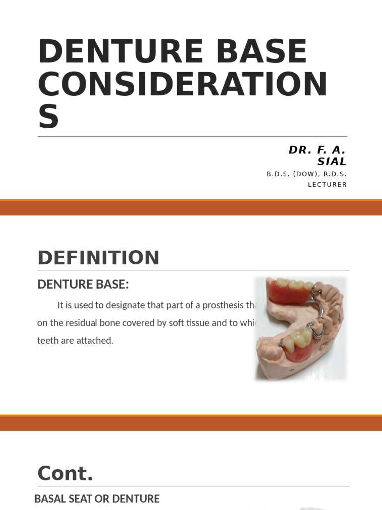 Denture Base Consideration in RPD | PDF