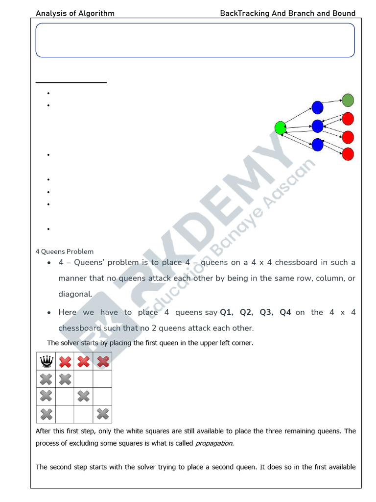BackTracking and Branch and Bound - Watermark | PDF