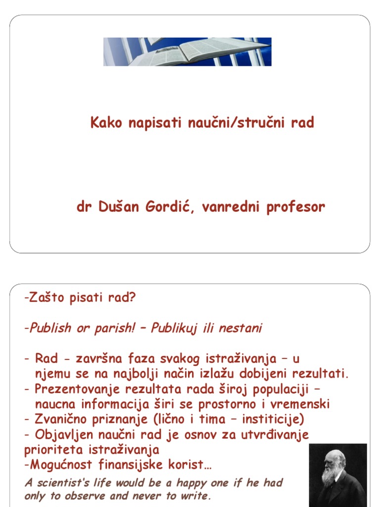 Kako Napisati Naucni Rad | PDF Kako Napisati Naucni Rad | PDF