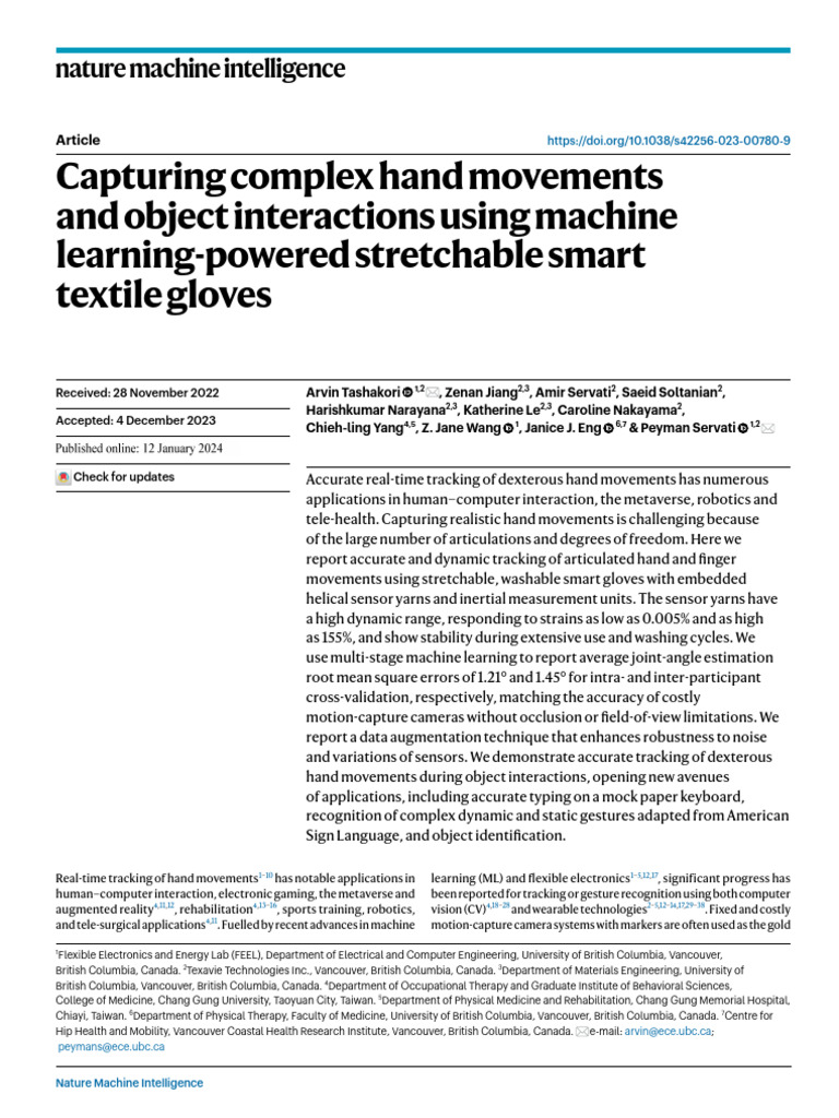 Capturing Complex Hand Movements and Object Interactions Using Machine Learning-powered ...
