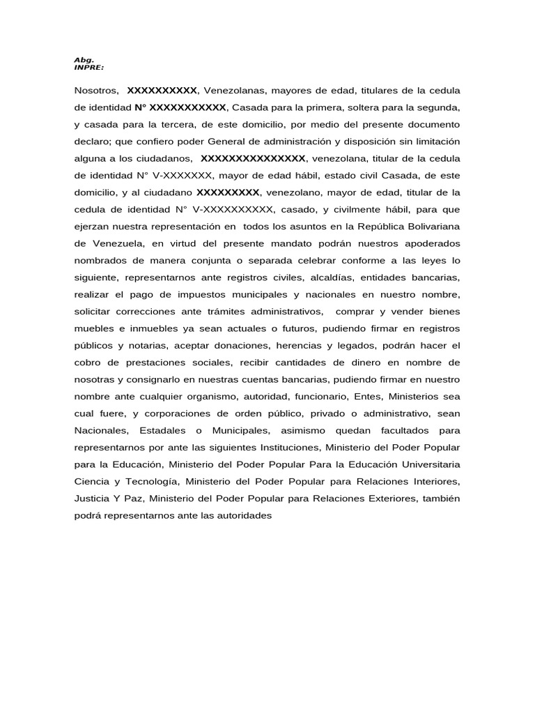 Poder para Apostilla Solo Referencia | PDF | Política | Ciencias sociales