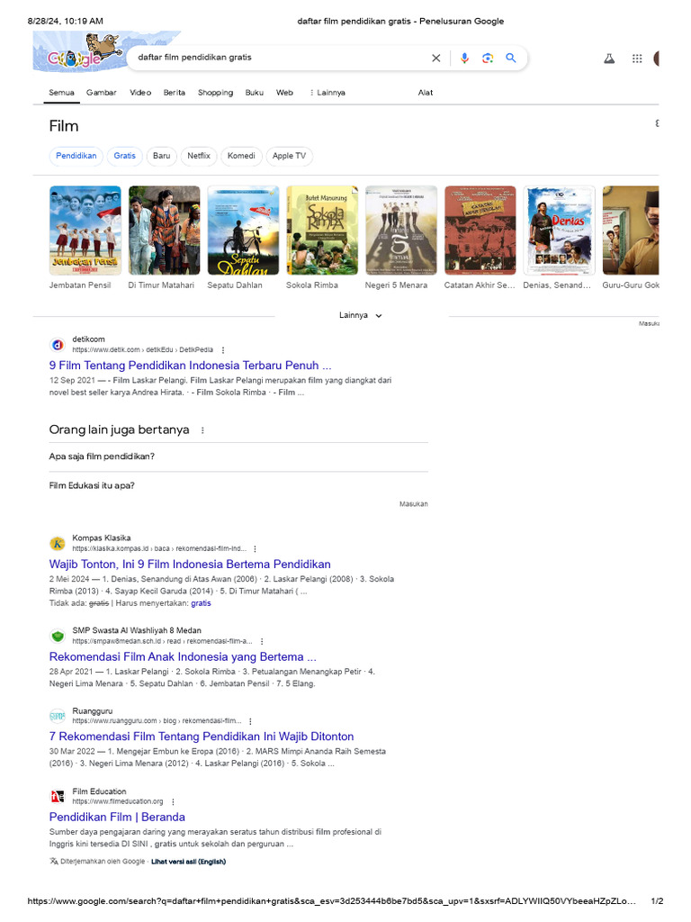 Daftar Film Pendidikan Gratis | PDF