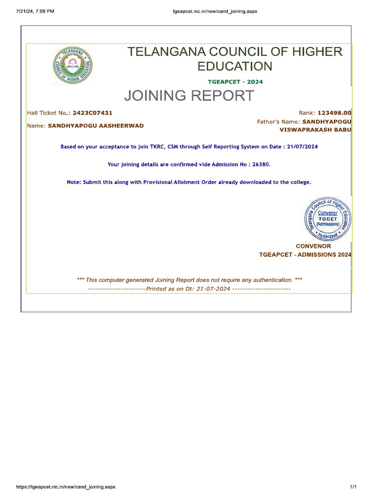 Joining Report | PDF