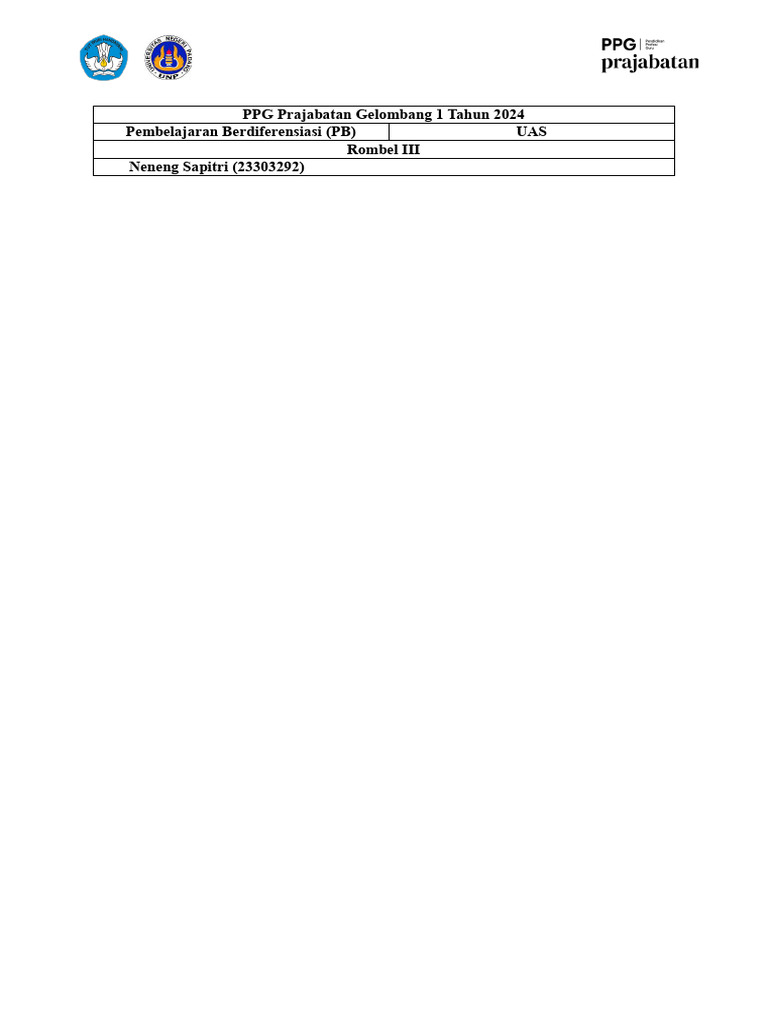UAS - Soal Bapak - Neneng Sapitri | PDF