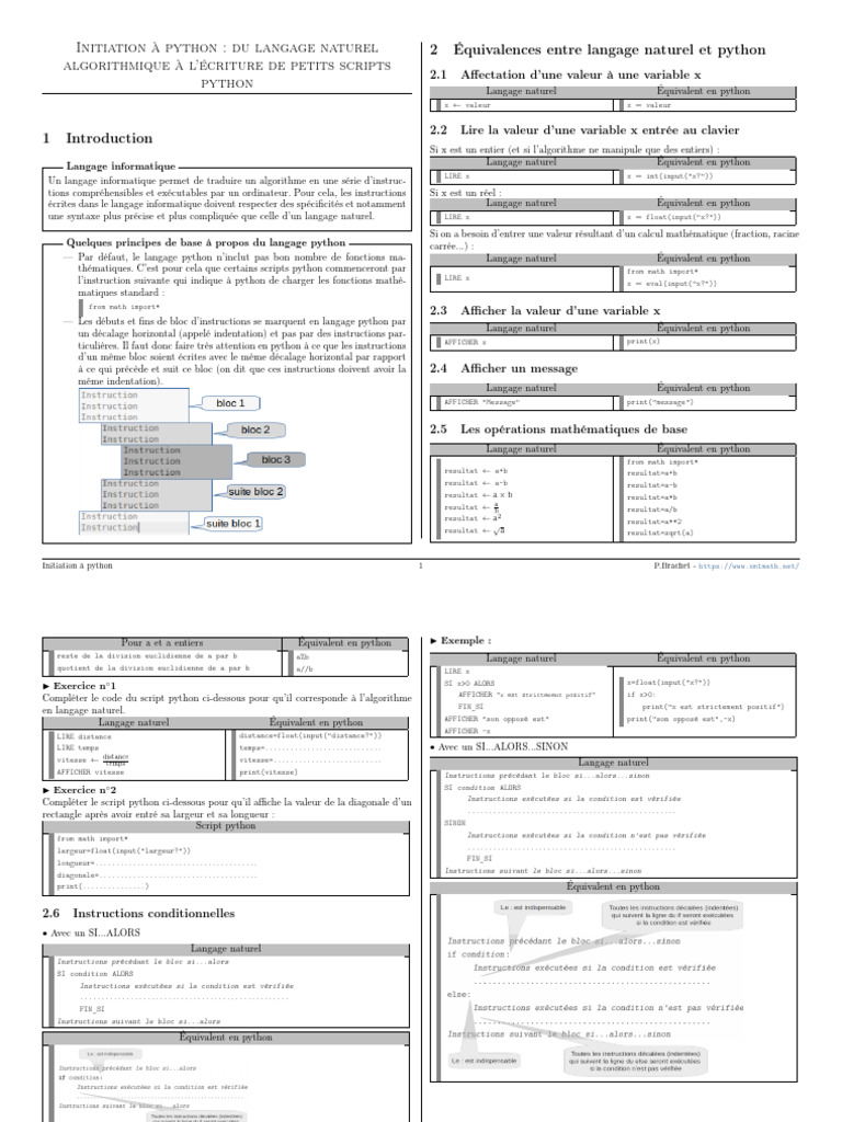 Cours de L'initiation Python | PDF