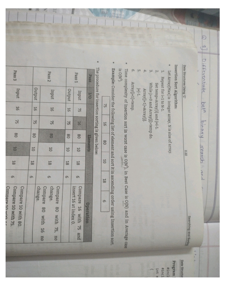 Insertion Sort Algorithm | PDF
