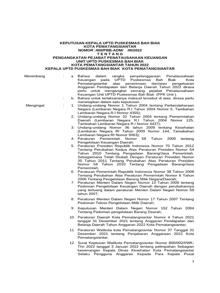 Sk Ppk Unit 2022 | PDF