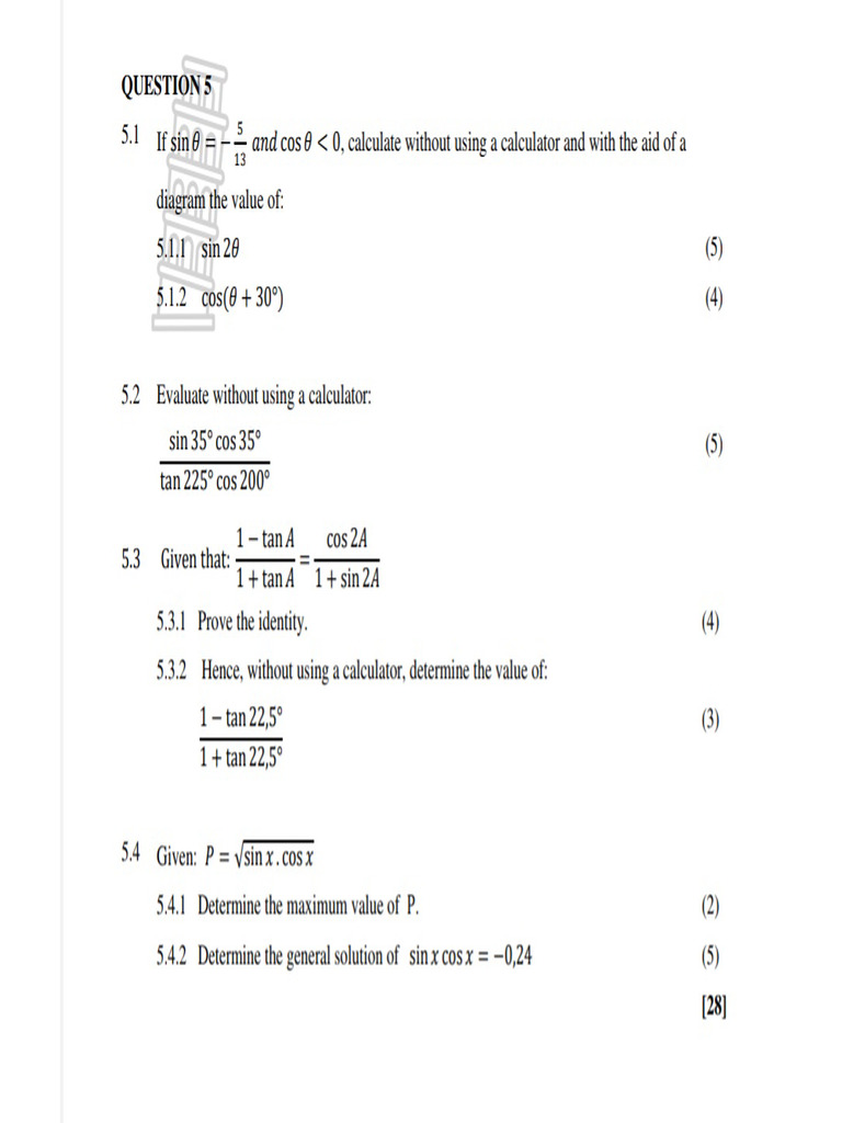 Gr12 Maths Trig + Proportion | PDF
