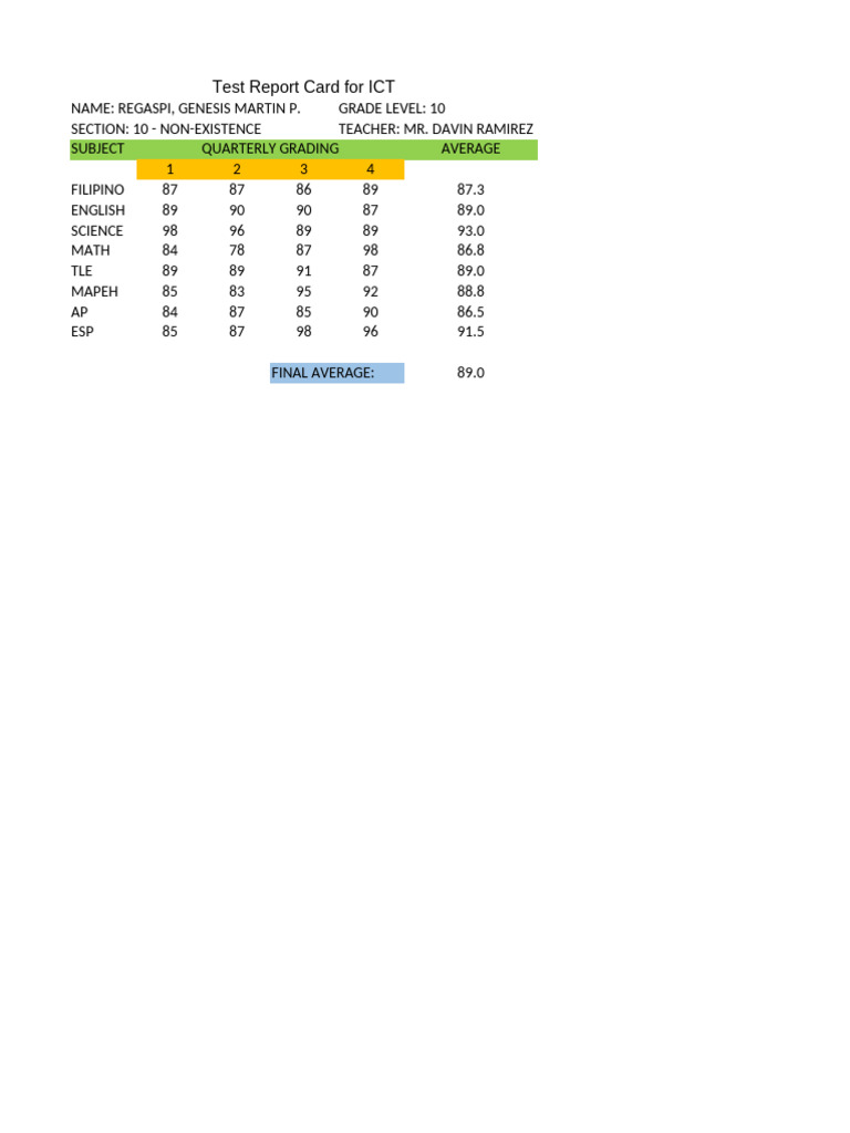 Test Ict Excel | PDF