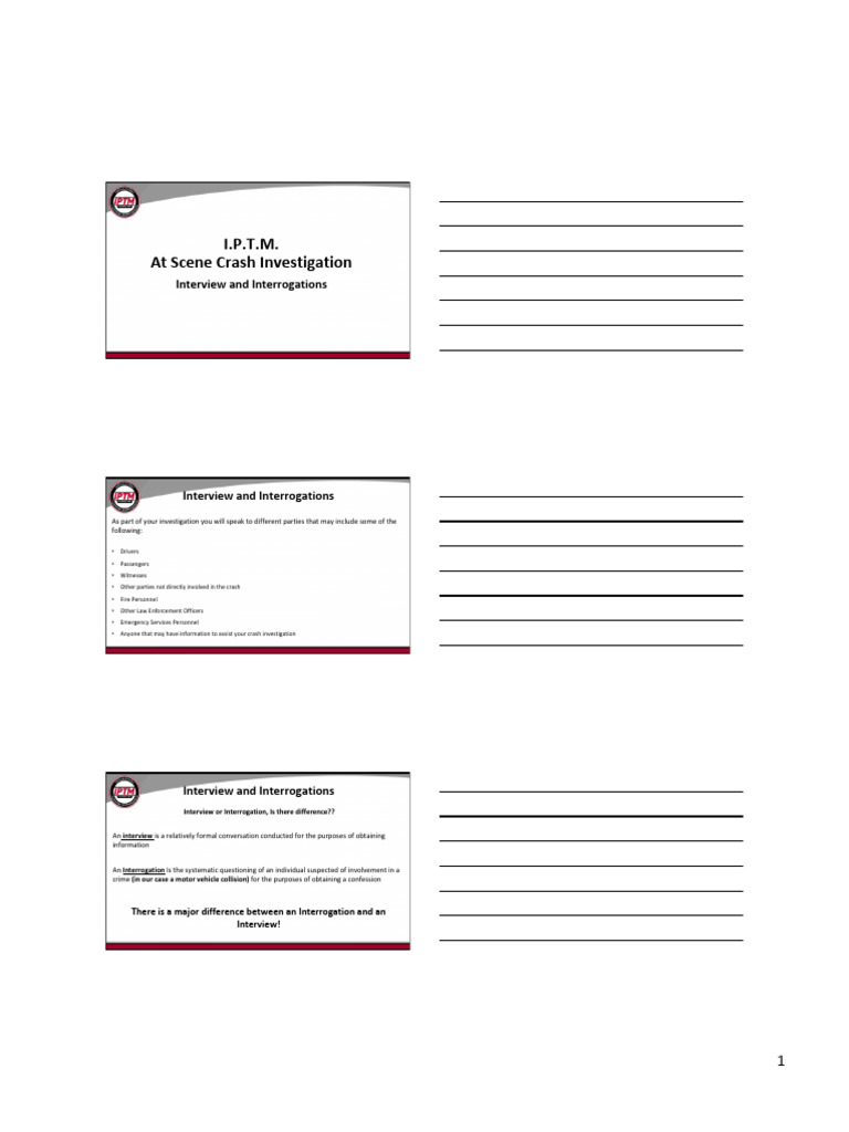 Interview and Interrogations Handout | PDF