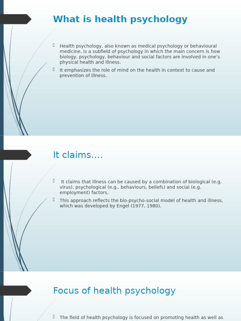Understanding Health Psychology Basics | PDF | Health Psychology | Self ...