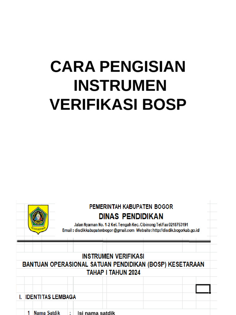 Cara Pengisian Berita Acara Dan Instrumen Verifikasi Bosp | PDF