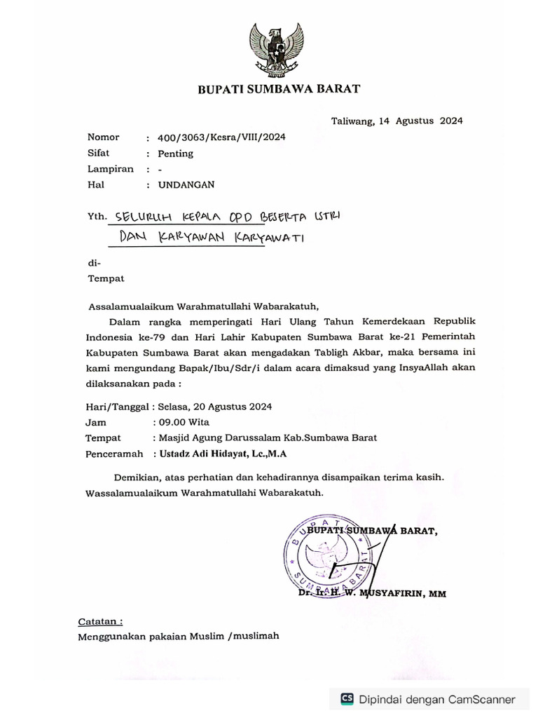 Undangan Opd 2024 | PDF