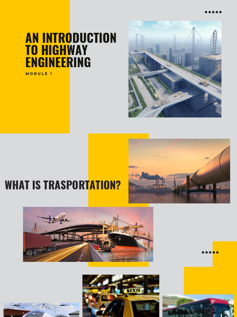 Module 1an Introduction To Highway Engineering | PDF