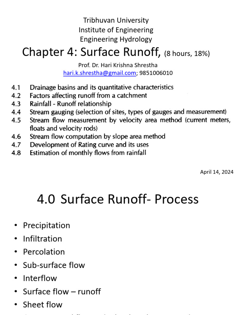 Runoff Measurement and Influencing Factors | PDF | Drainage Basin ...