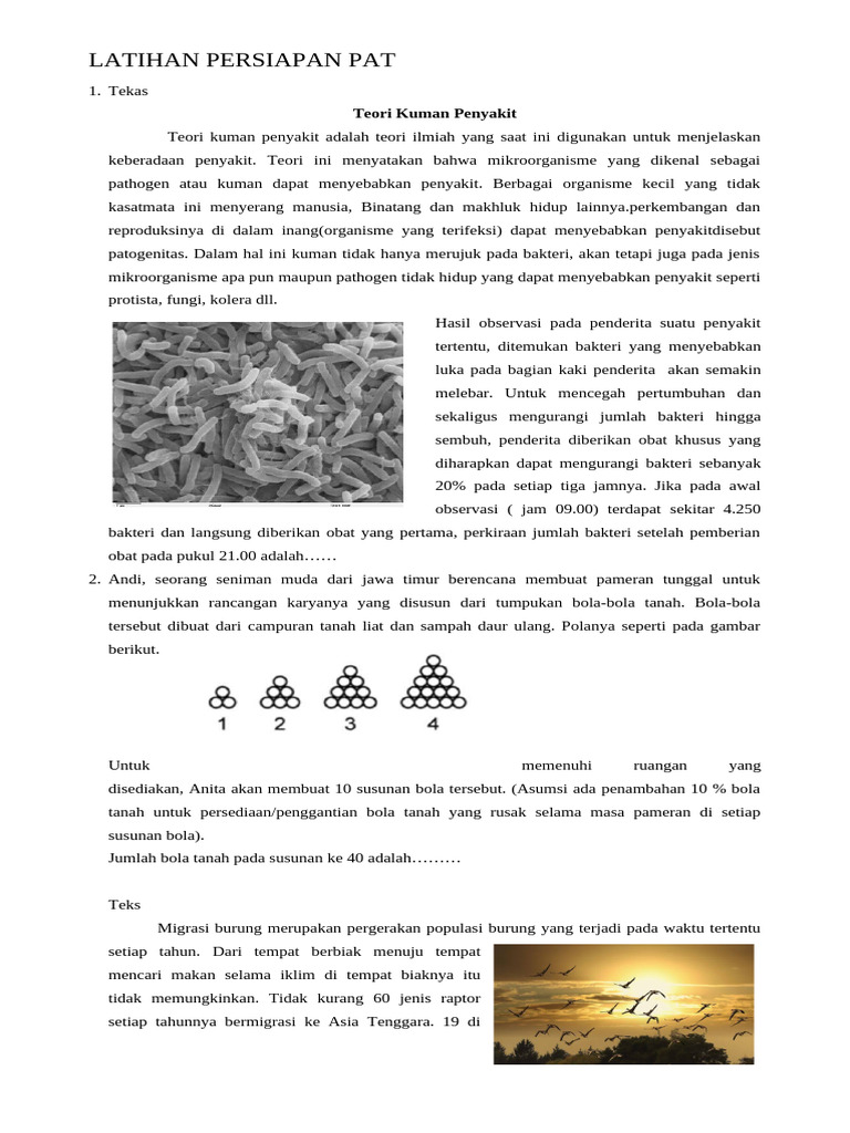 Latihan Persiapan Pat Kelas 11 Alka | PDF