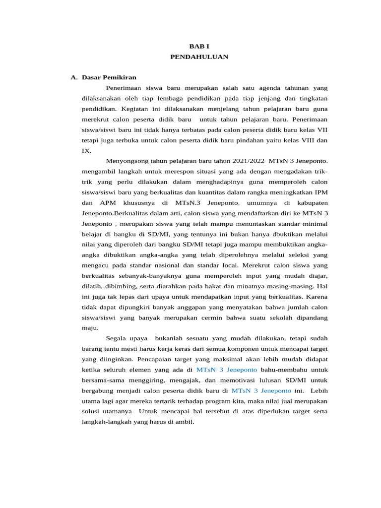 Program Penerimaan PPDB 21,22 | PDF