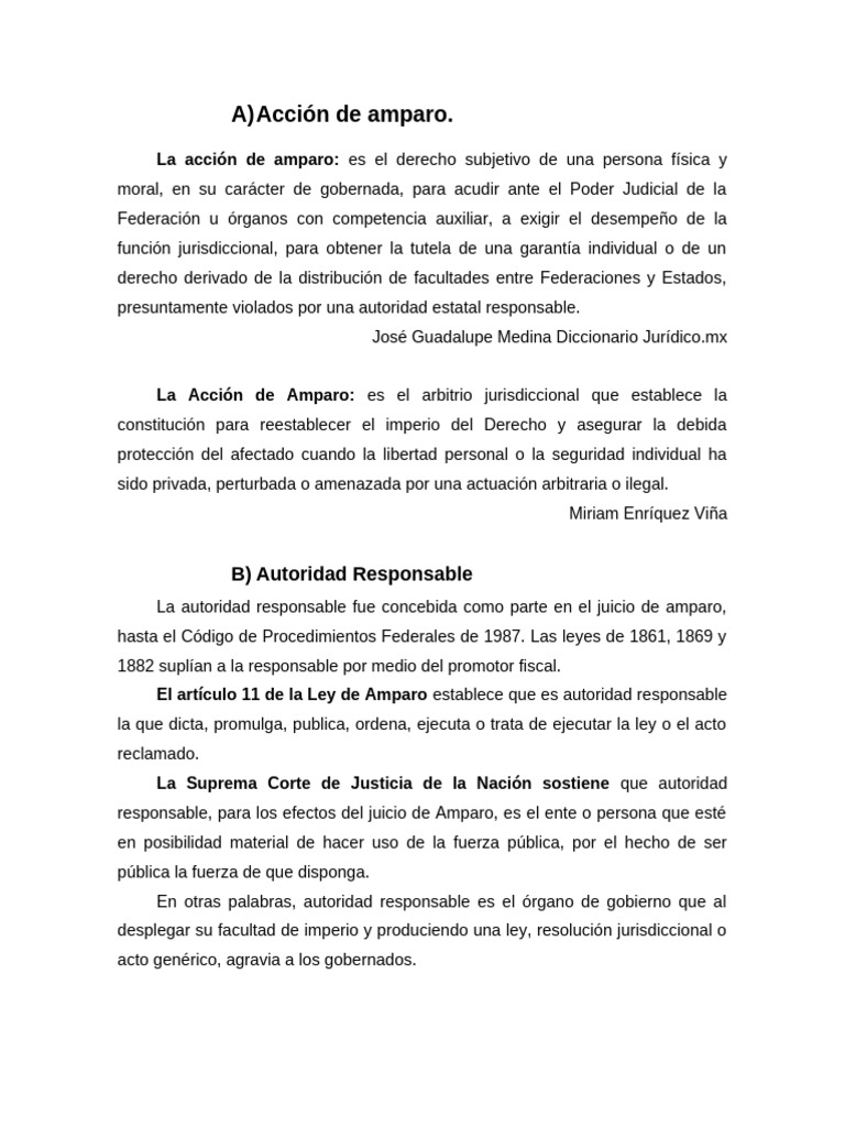 TAREA 3. La Acción de Amparo y El Concepto de Autoridad Responsable y ...
