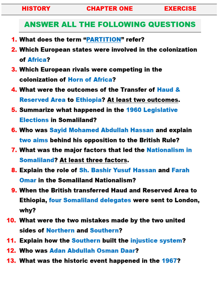 History Ch1 Exercise | PDF