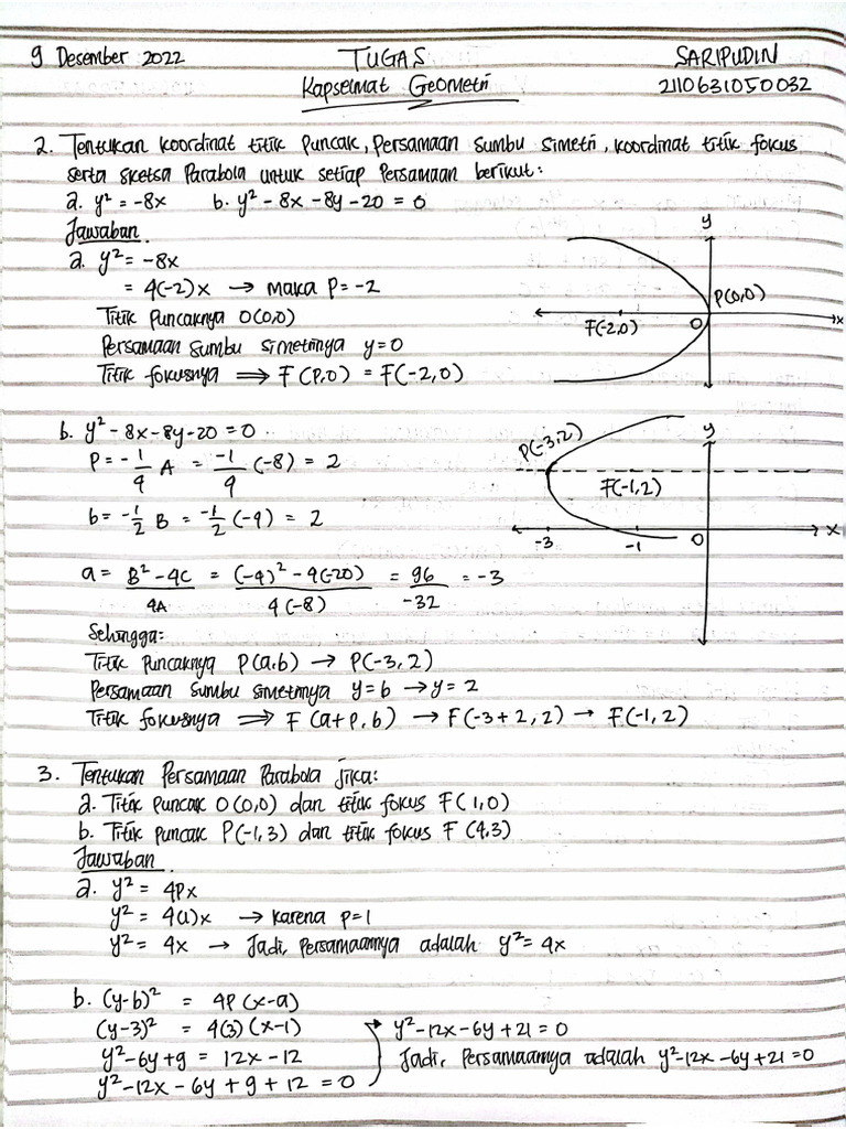3E 032 Saripudin Tugas Pert. 13 Parabola | PDF