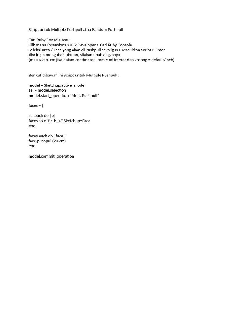 Sketchup Multiple Pushpull | PDF | Computers | Technology & Engineering