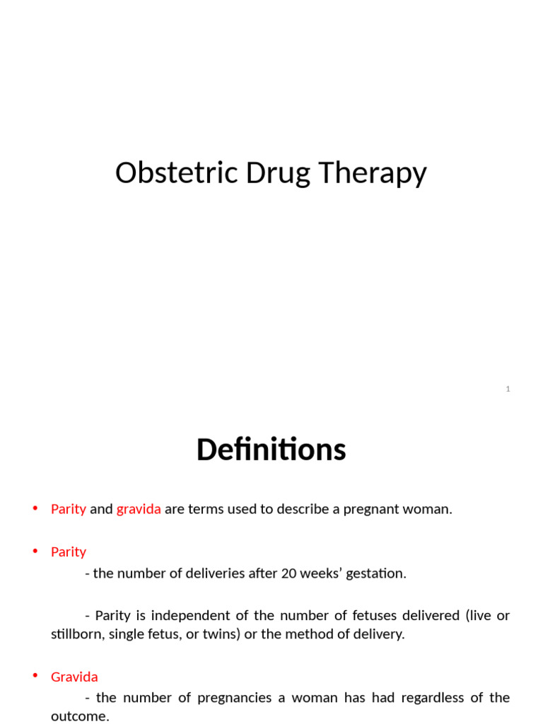 Chapter 4 Obstetric Drug Therapy | PDF