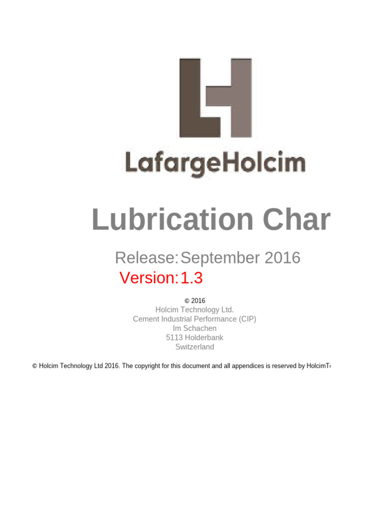 Lubrication Chart Template V2.0 LH | PDF | Oils | Lubrication