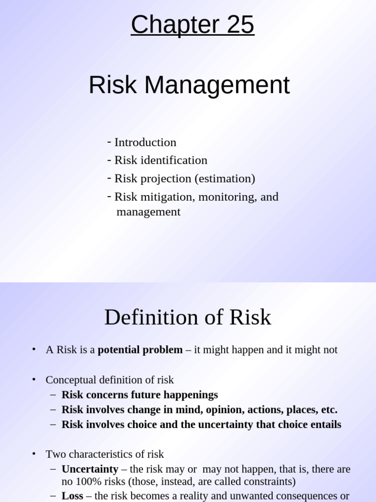 Pressman CH 25 Risk Management | PDF