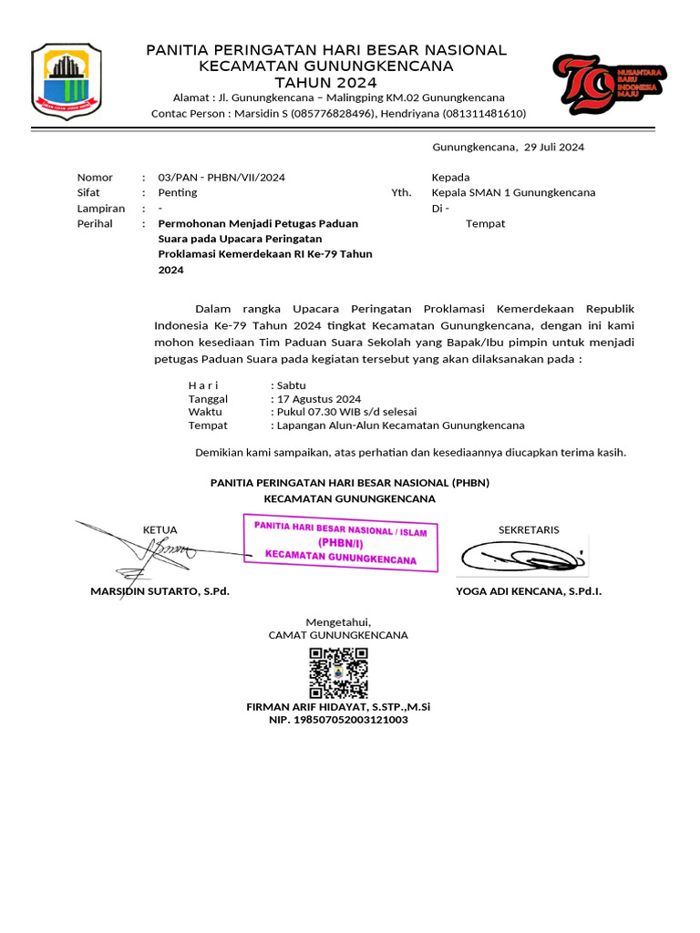 Surat Permohonan Padus | PDF