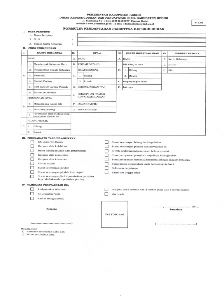 F 1 02 Dukcapil | PDF