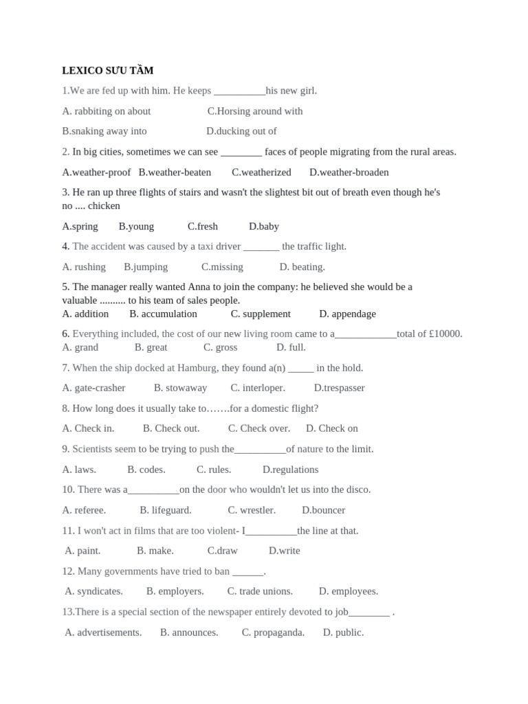 LEXICO SƯU TẦM | PDF