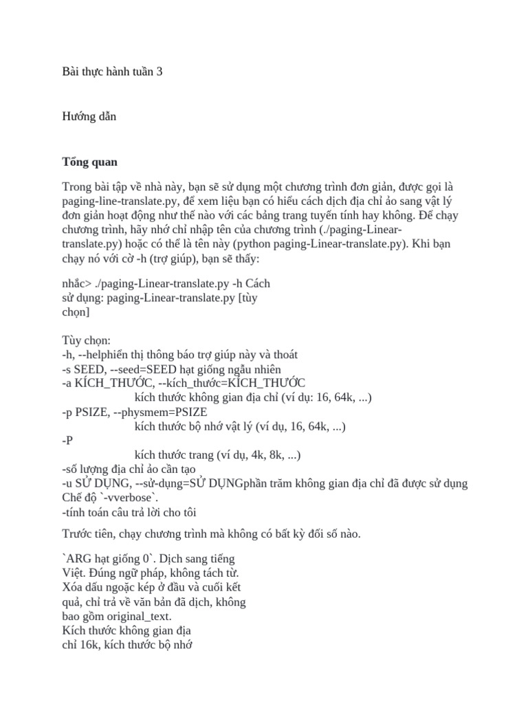 Baitapthuchanhtuan3 Vietnamese Translated | PDF