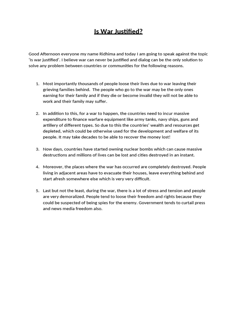 Is War Justified | PDF