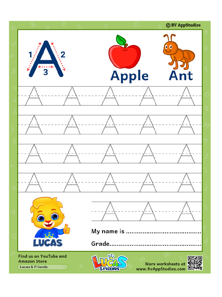 242 Free Printable Worksheets For Kids Capital Letter A Tracing | PDF
