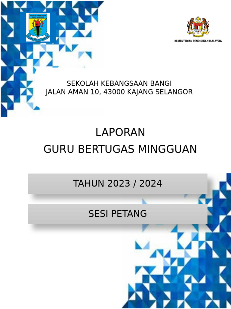 COVER BUKU LAPORAN GURU BERTUGAS | PDF